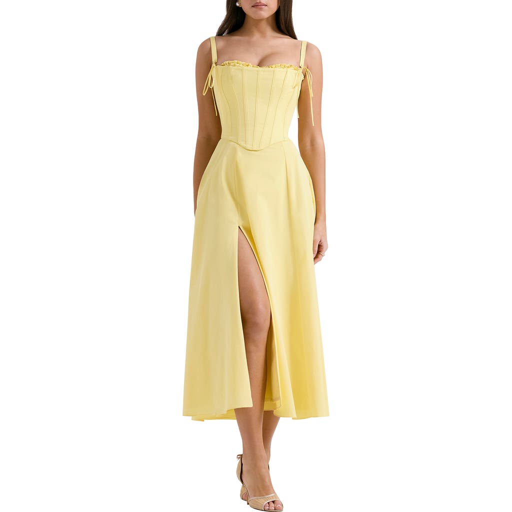 HOUSE OF CB HOUSE OF CB Clarabelle Corset Bodice Pima Cotton Blend Cocktail Dress